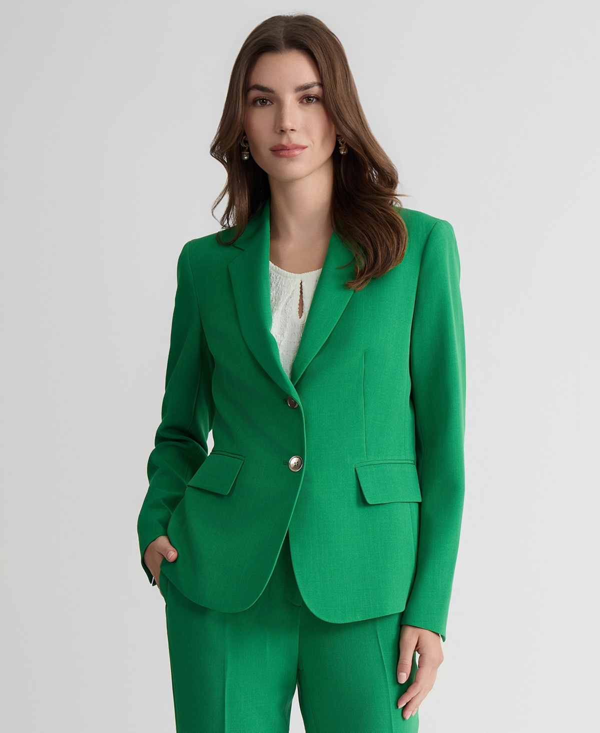 Click here for Kasper Womens Double-Button Blazer  Regular & Peti... prices