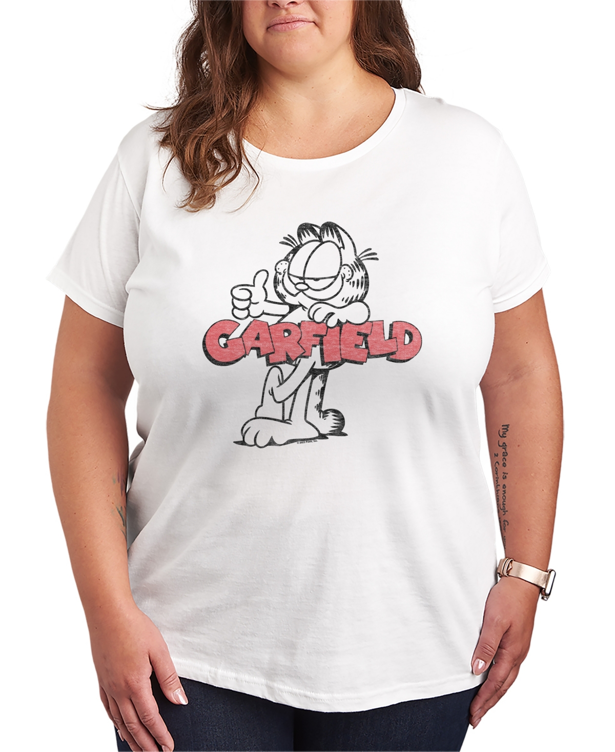 Click here for Hybrid Apparel Plus Size Garfield Logo Thumbs Up S... prices