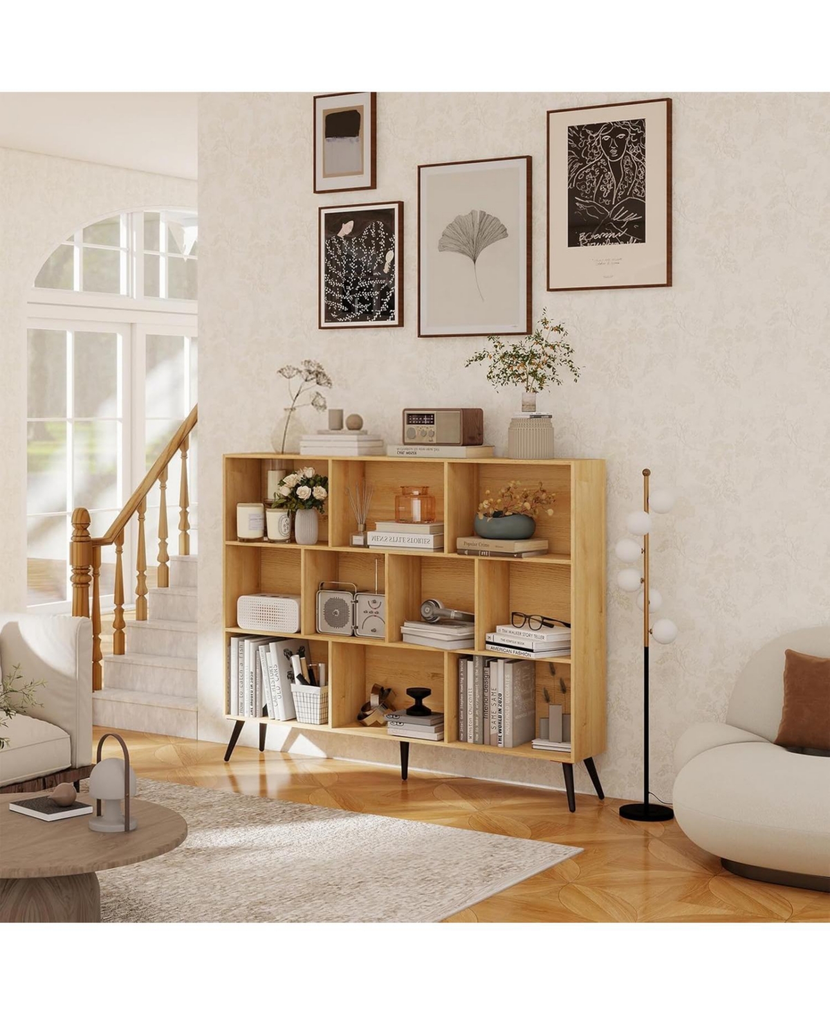 Click here for gaomon 10-Cube Wooden 3-Tier Bookcase with 5 Iron... prices