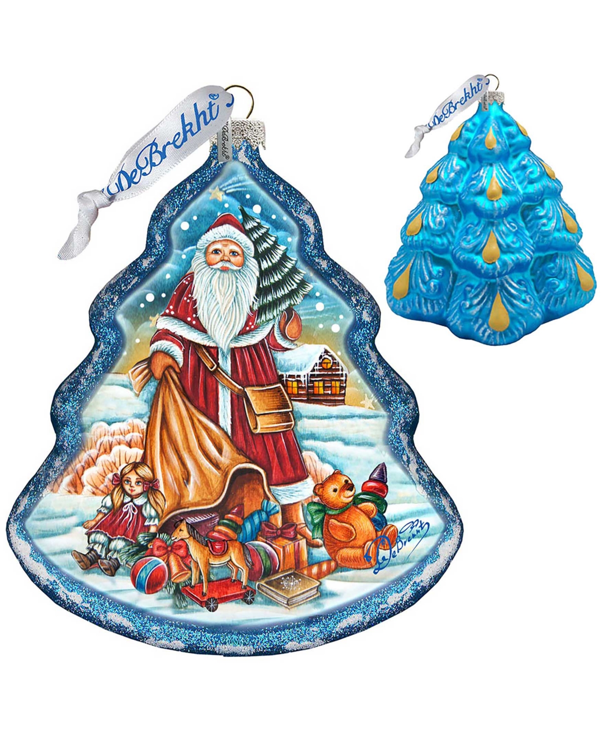 Click here for G.DeBrekht Nordic Santa Tree Glass Ornament - Mult... prices