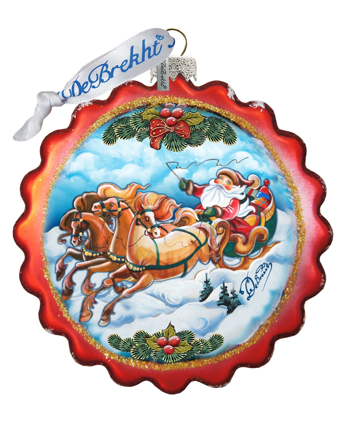Click here for G.DeBrekht Sleigh Ride Flower Glass Ornament - Mul... prices