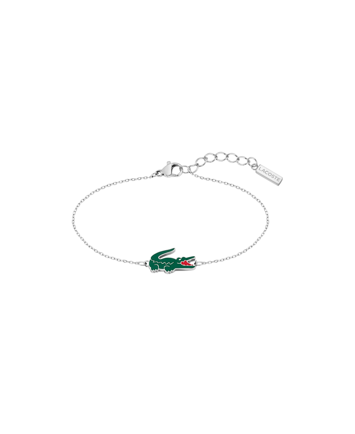 Click here for Lacoste Crocodile Silver Tone Stainless Steel Brac... prices