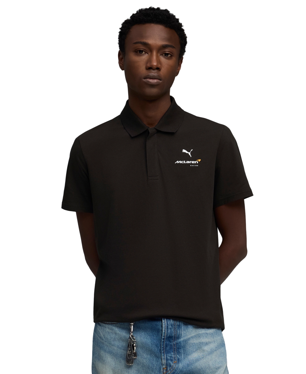 Click here for Puma Mens McLaren Small Logo Polo Shirt - Puma Bla... prices