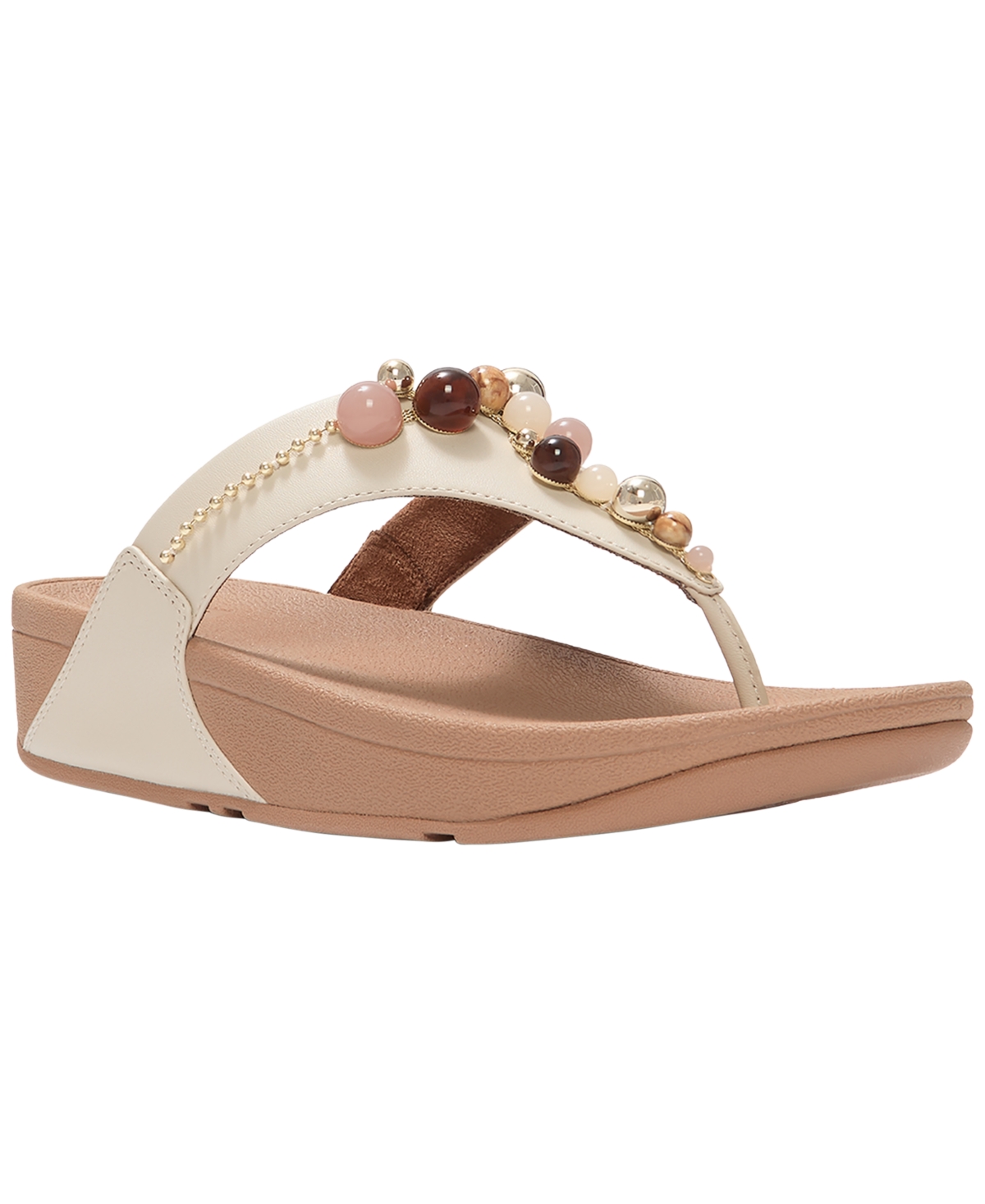 Click here for FitFlop Womens Lulu Beaded Toe Post Slip-On Sandal... prices