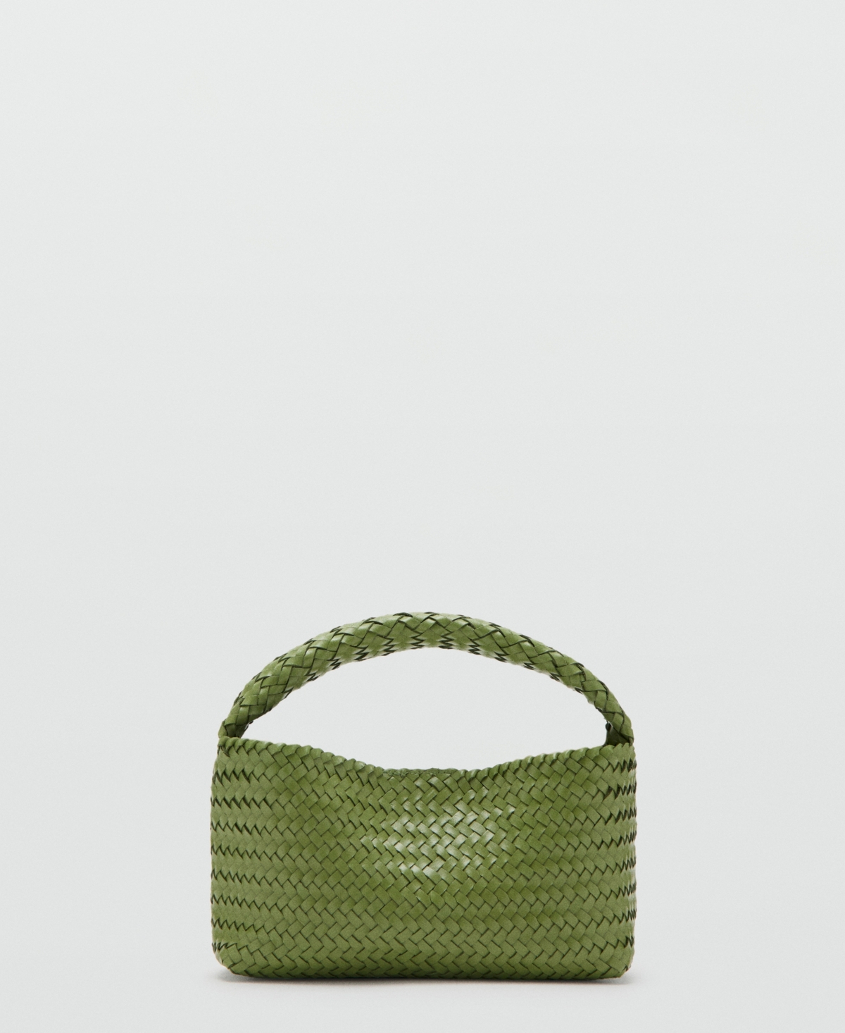 Click here for Mango Womens Braided Leather Handbag - Green prices