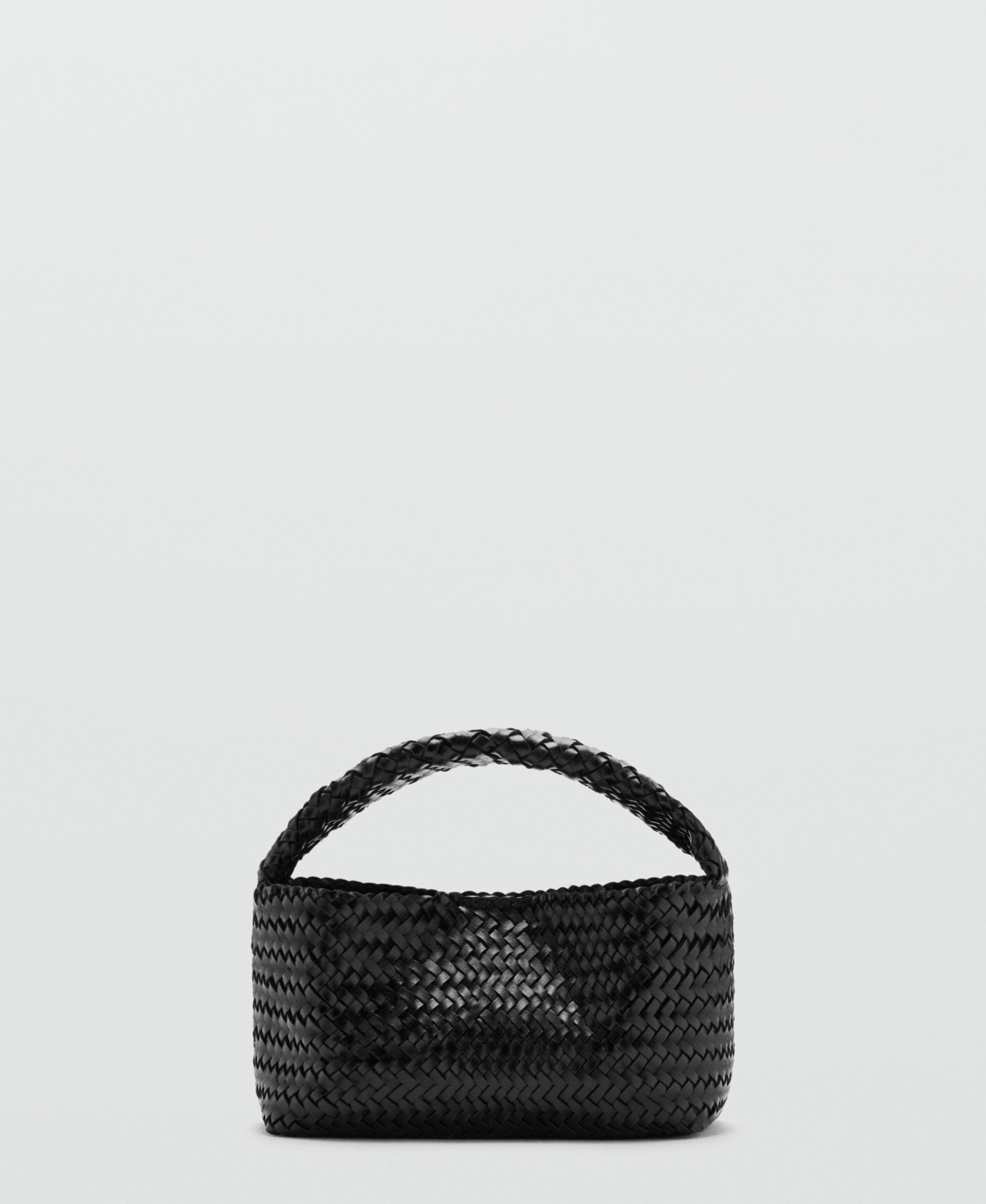 Click here for Mango Womens Braided Leather Handbag - Black prices