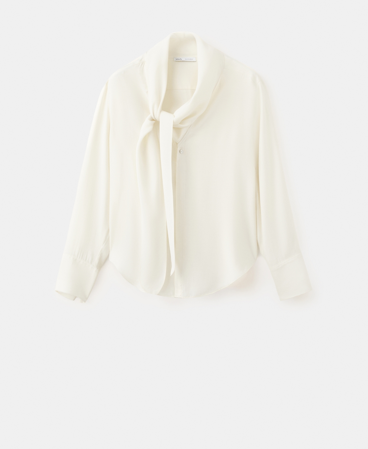 Click here for Mango Womens Scarf Collar Blouse - Ecru prices