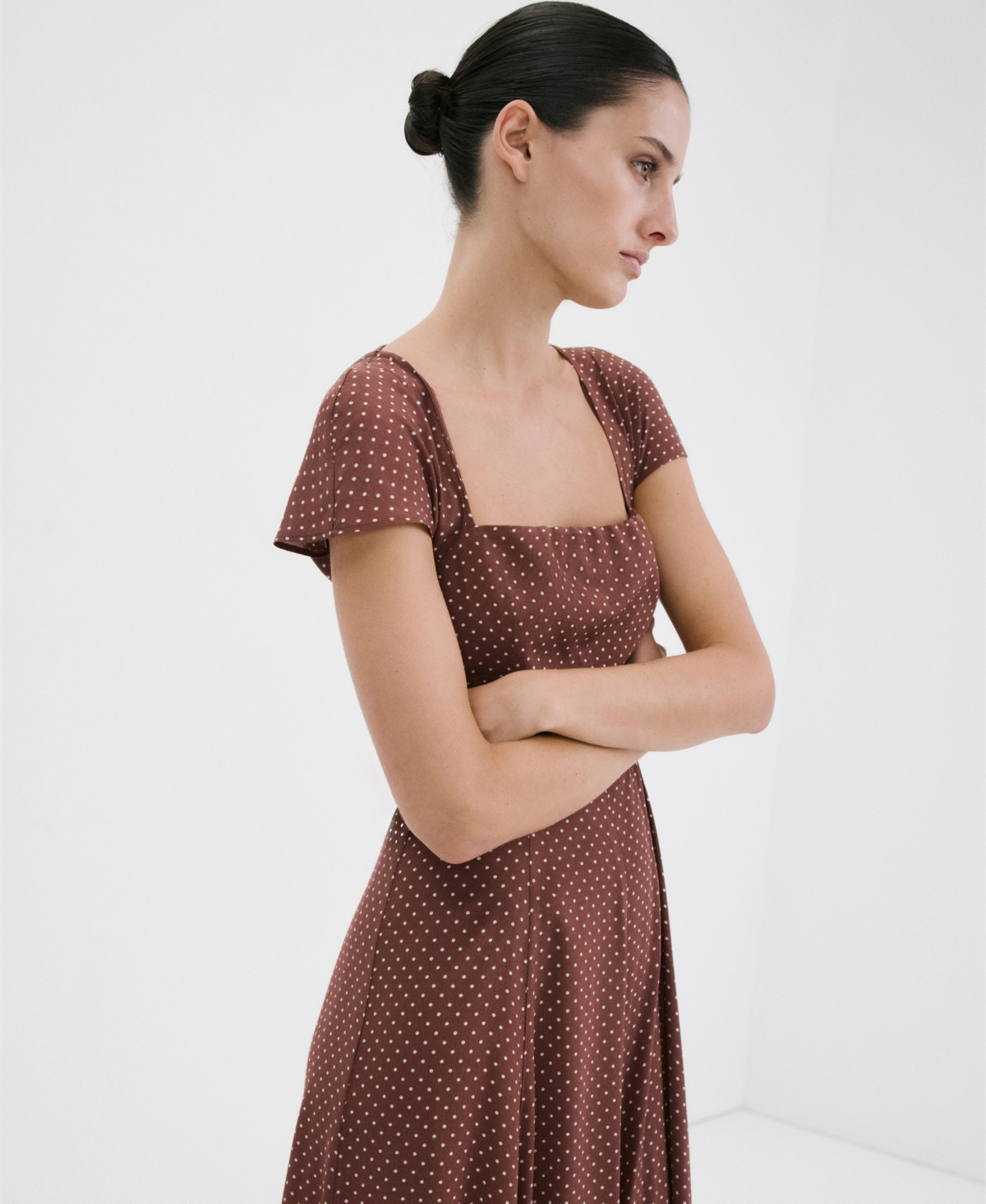 Click here for Mango Womens A-Line Polka-Dot Dress - Chocolate prices