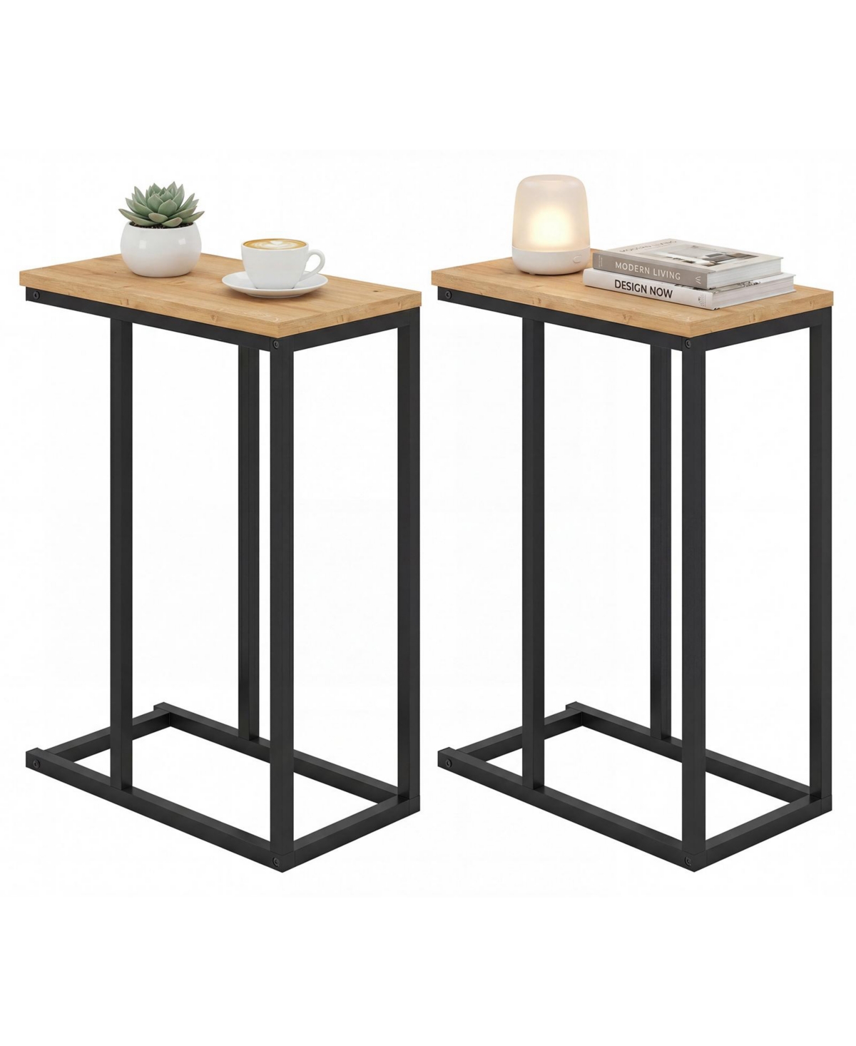 Click here for Gymax 2PCS C-shaped End Table w/Adjustable Foot Pa... prices