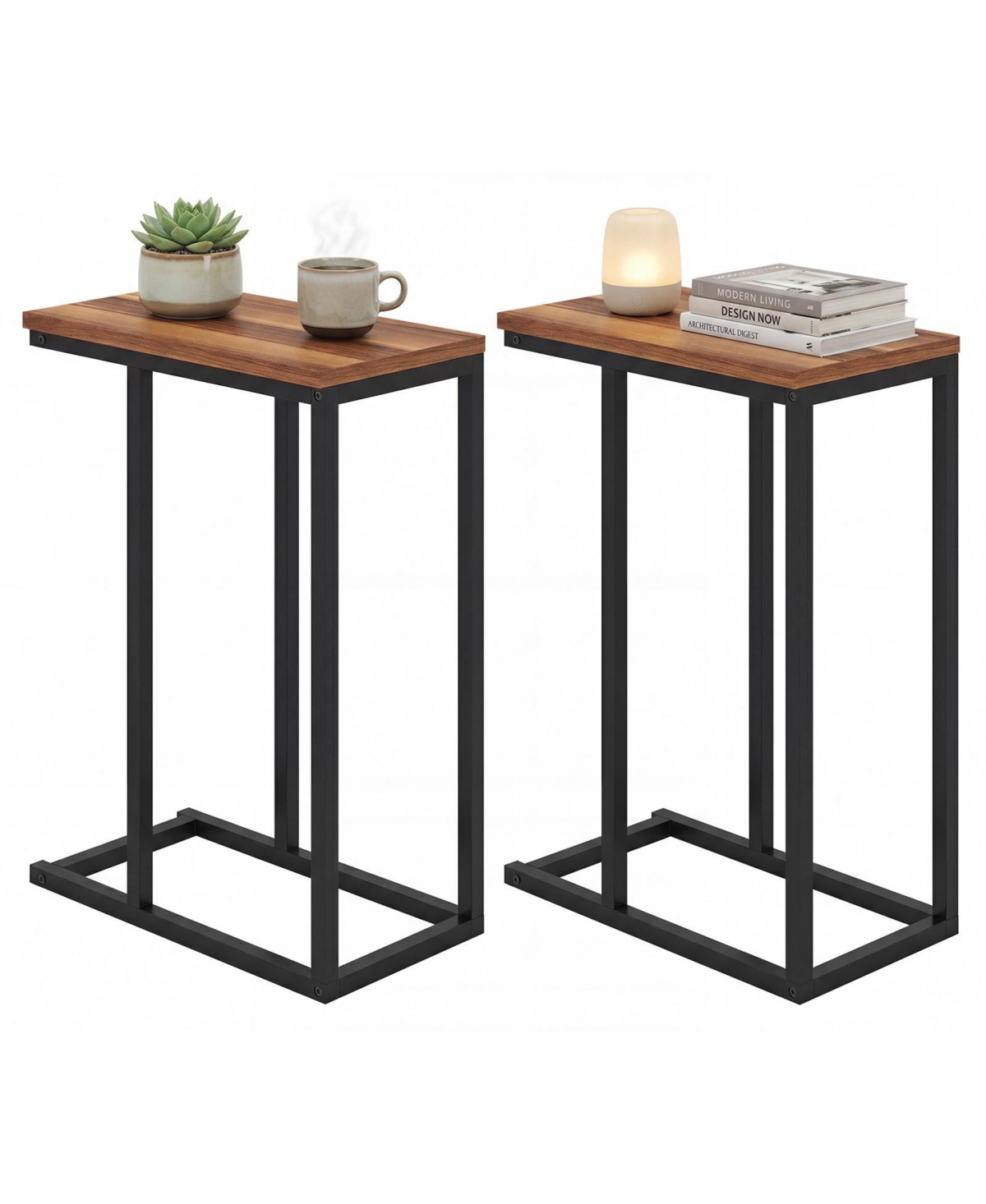 Click here for Gymax 2PCS C-shaped End Table w/Adjustable Foot Pa... prices