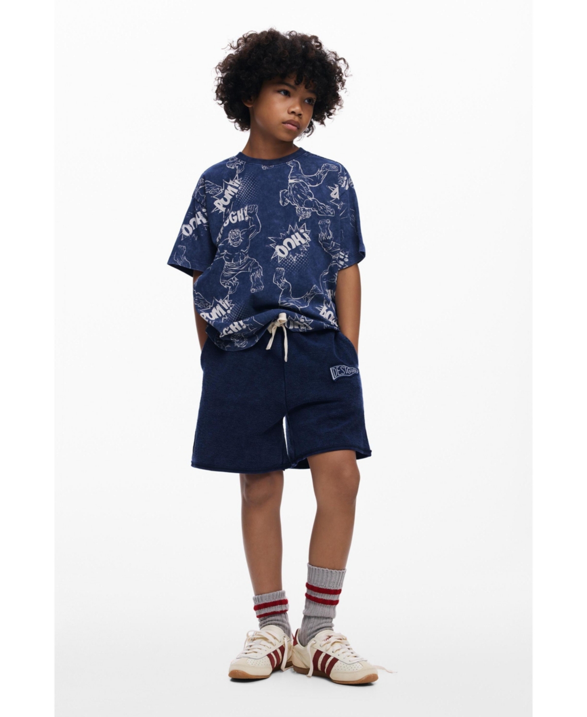 Click here for Desigual Boys Embroidered logo bermuda - Blue prices
