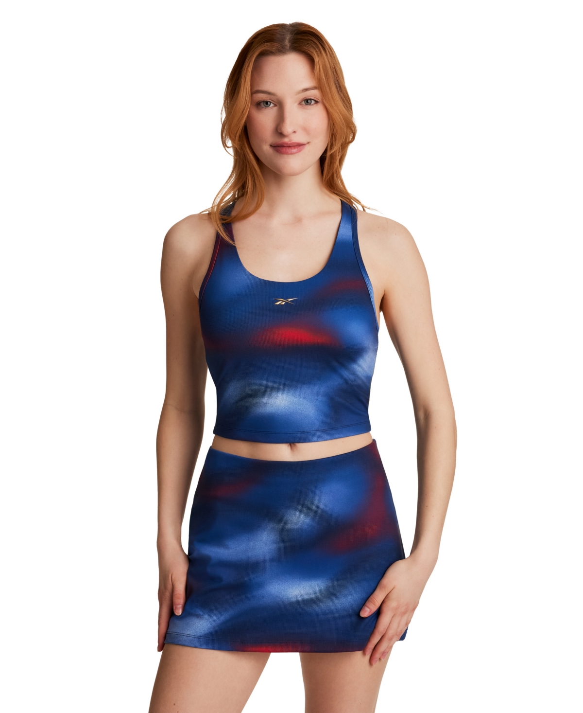 Click here for Reebok Womens Printed Cropped Bra Tank Top - Vecto... prices