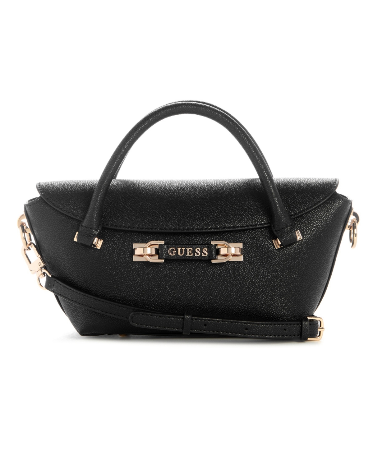 Click here for Guess Sophia Small Satchel Handbag - Black prices