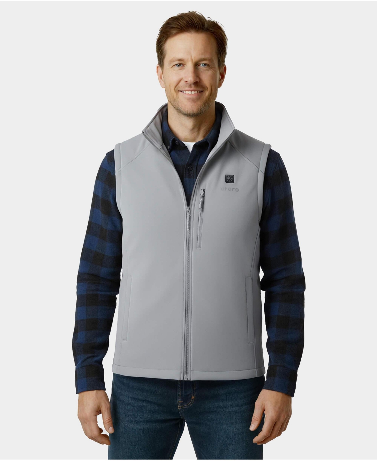 Click here for ororo Mens 4-Zone Heated Softshell Vest - Gray prices