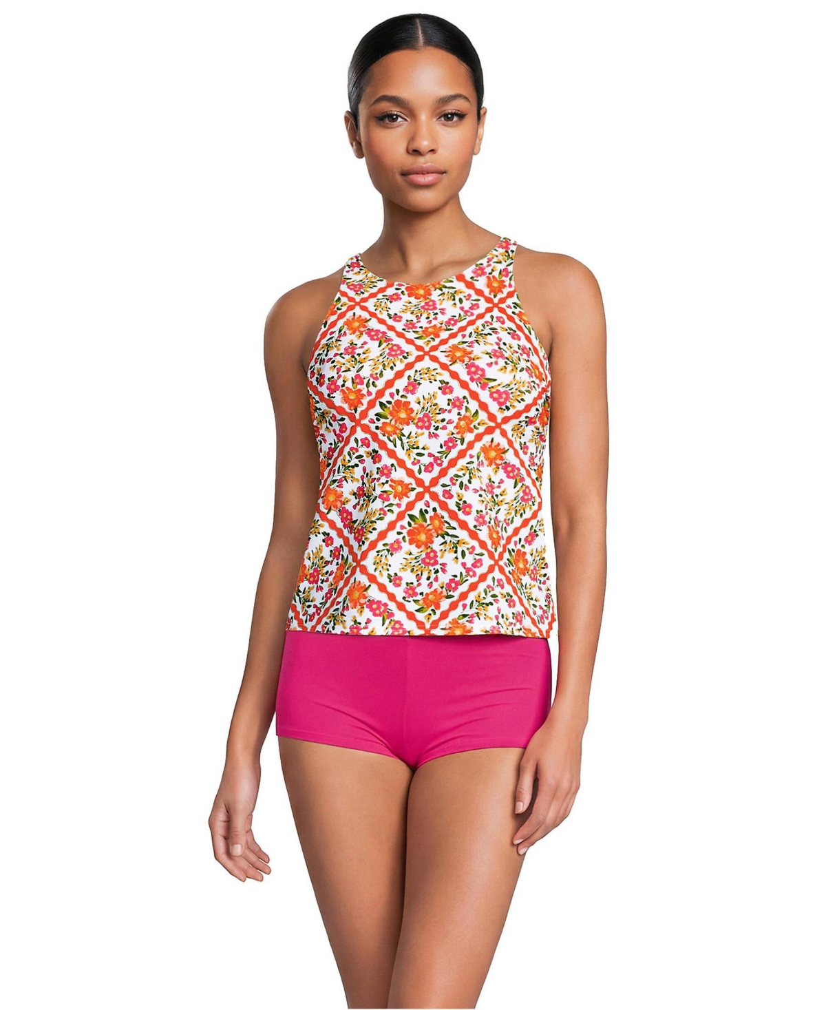 Click here for Lands End Womens Tugless High Neck Strappy Back Ta... prices