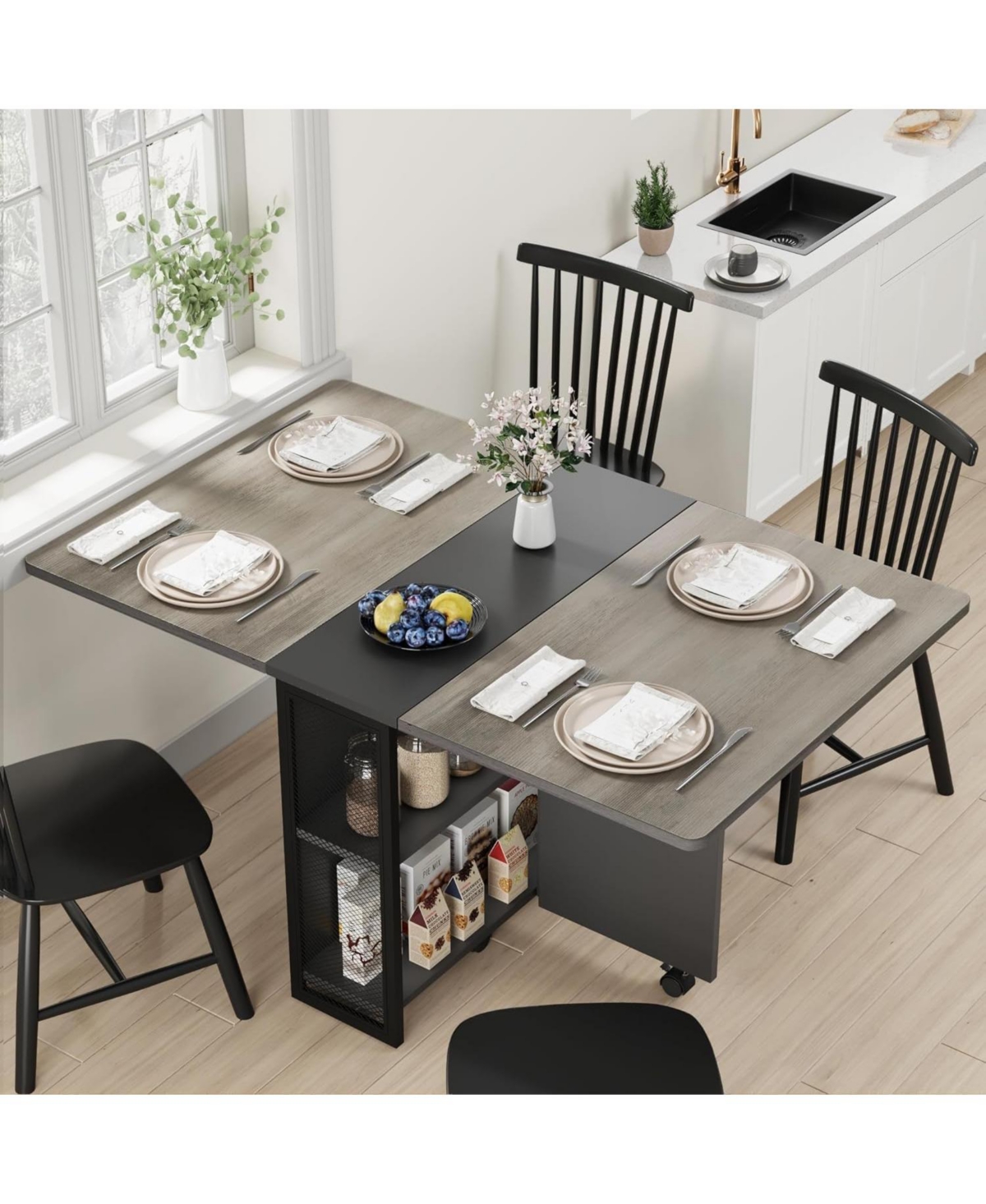 Click here for gaomon Expandable Farmhouse Dining Table with Stor... prices