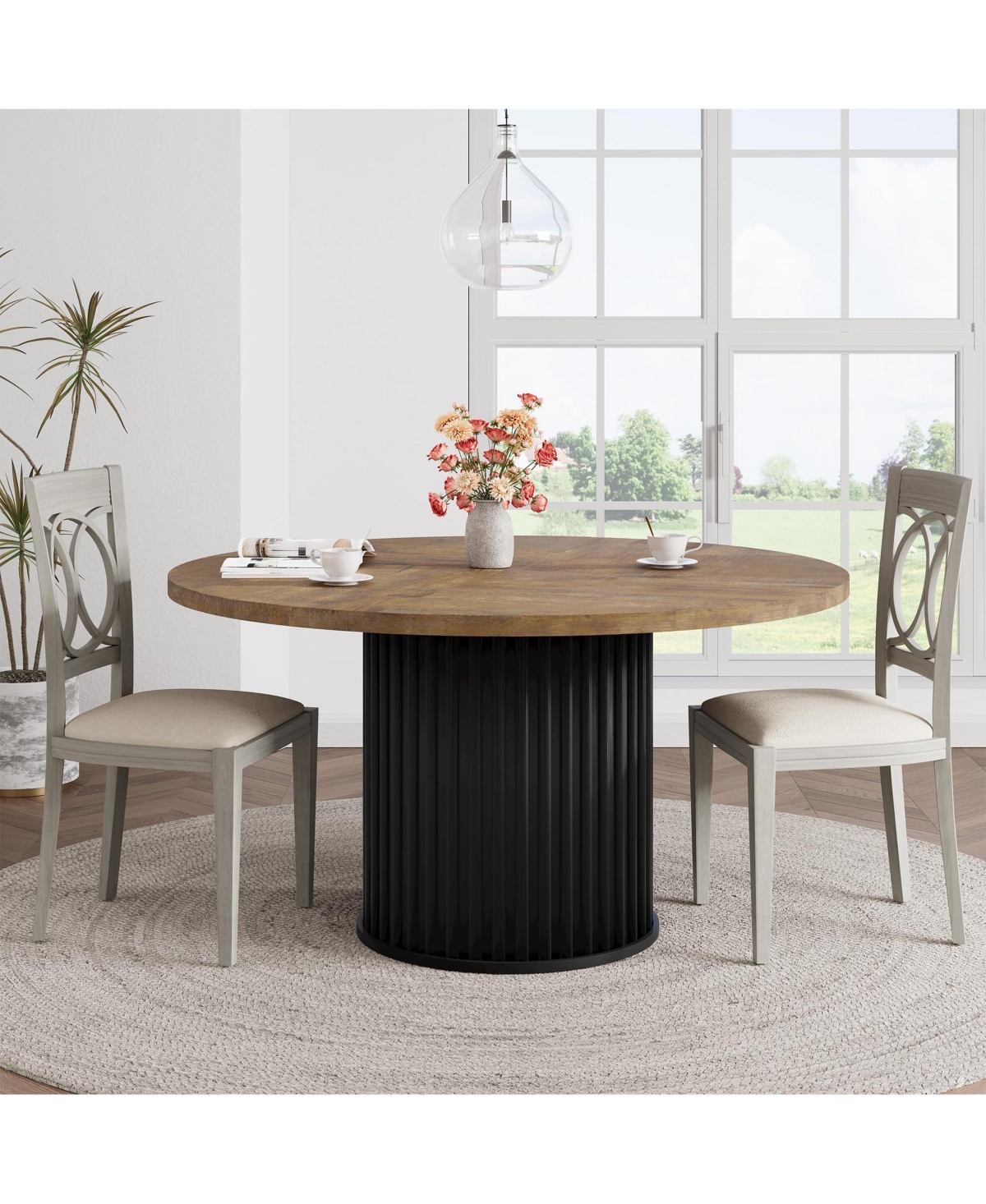 Click here for gaomon 47 Round Dining Table for 4-6 Diners  with... prices
