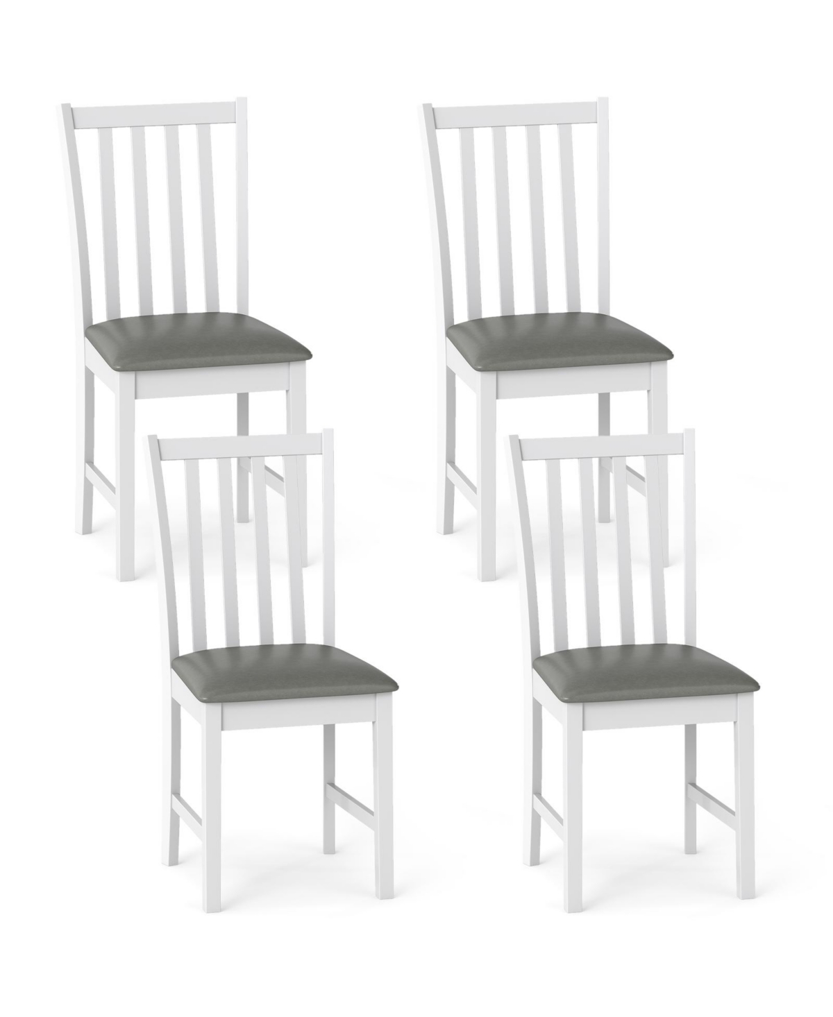 Click here for Gymax Wooden Dining Chair Set of 4 with Rubber Woo... prices