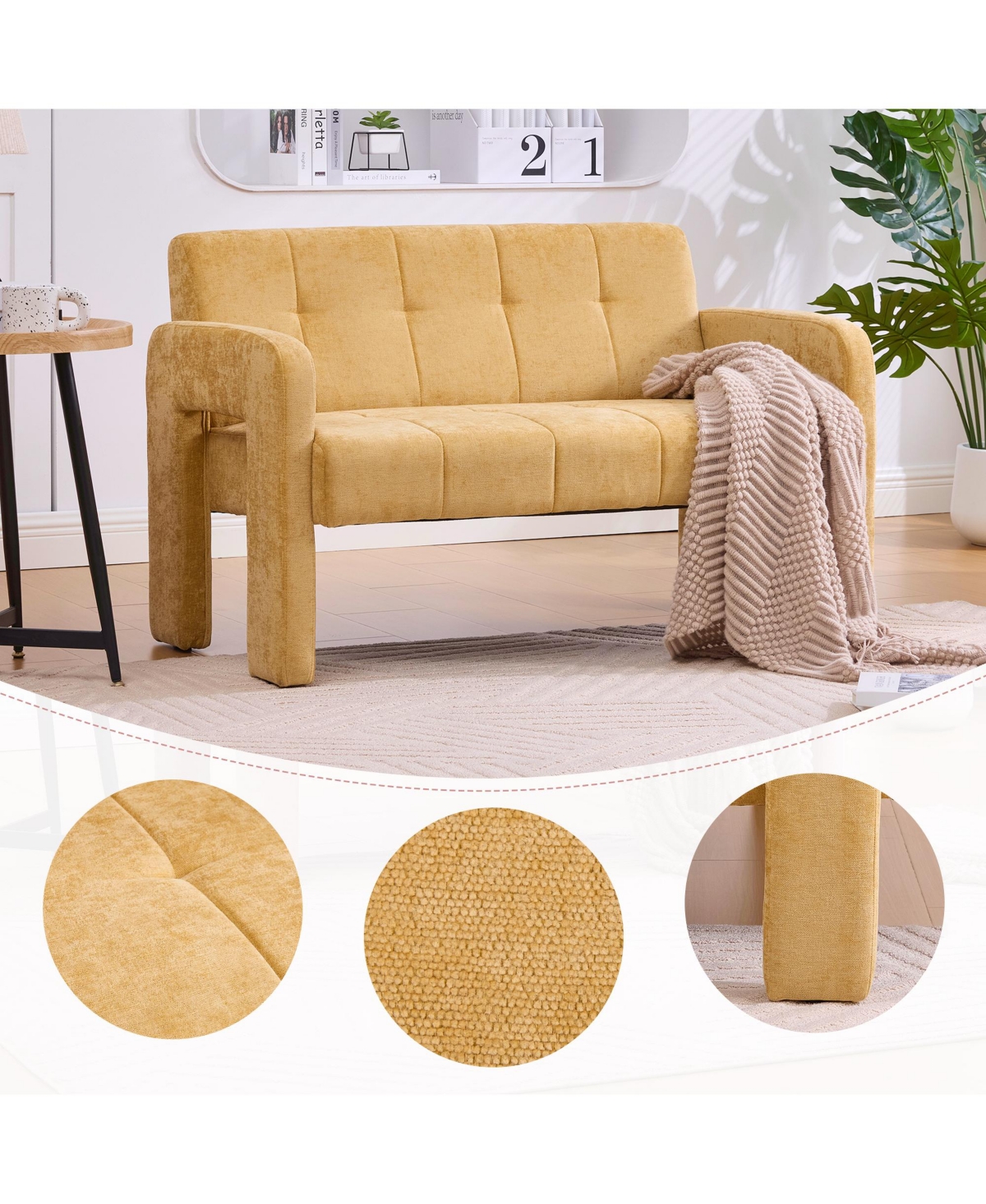 Click here for Rainsken 47 Loveseat Sofa  Chenille Upholstered 2... prices