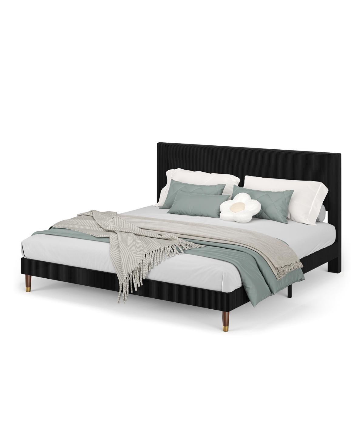 Click here for Homfan upholstered platform bed with headboard  mo... prices