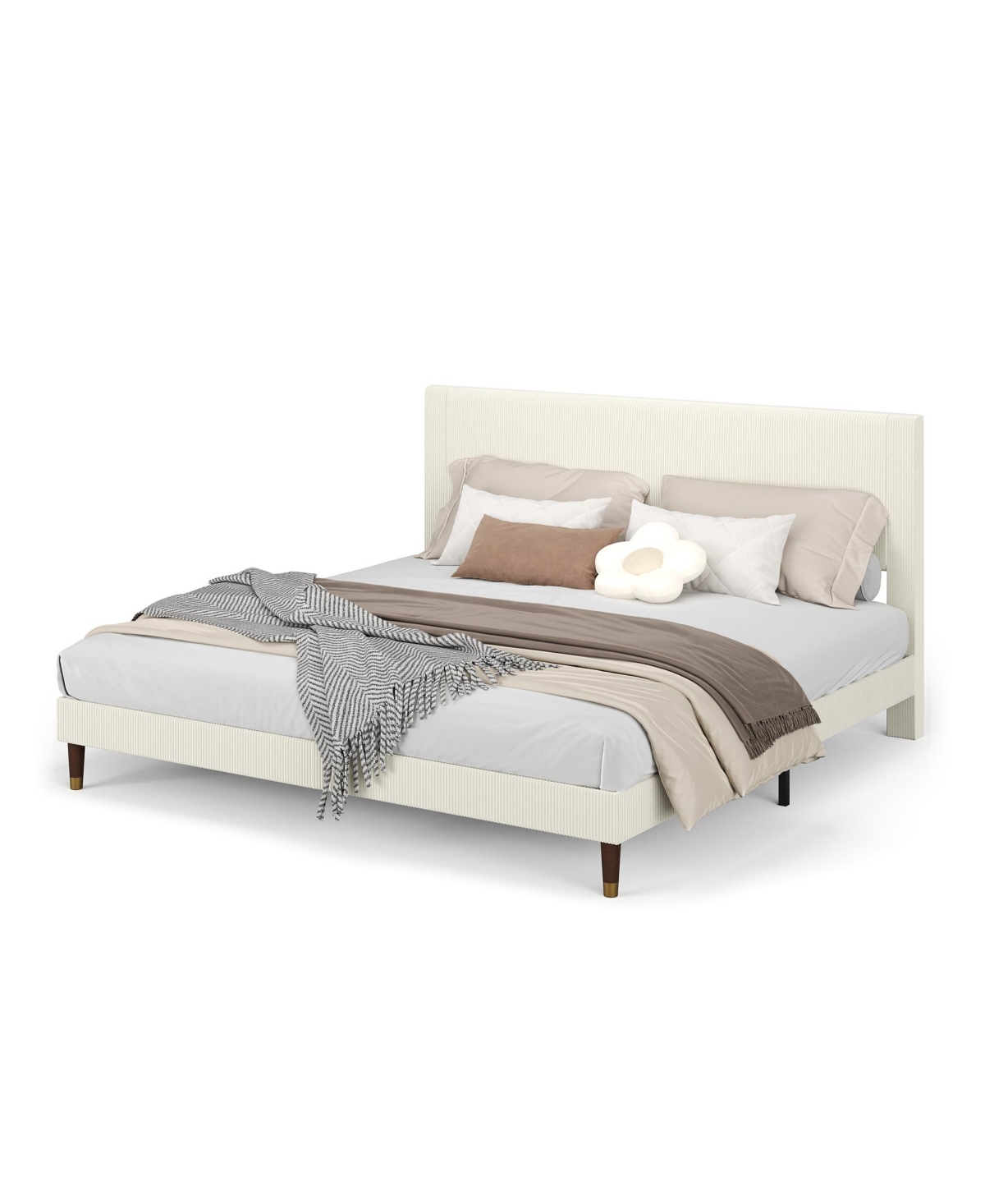 Click here for Homfan upholstered platform bed with headboard  mo... prices