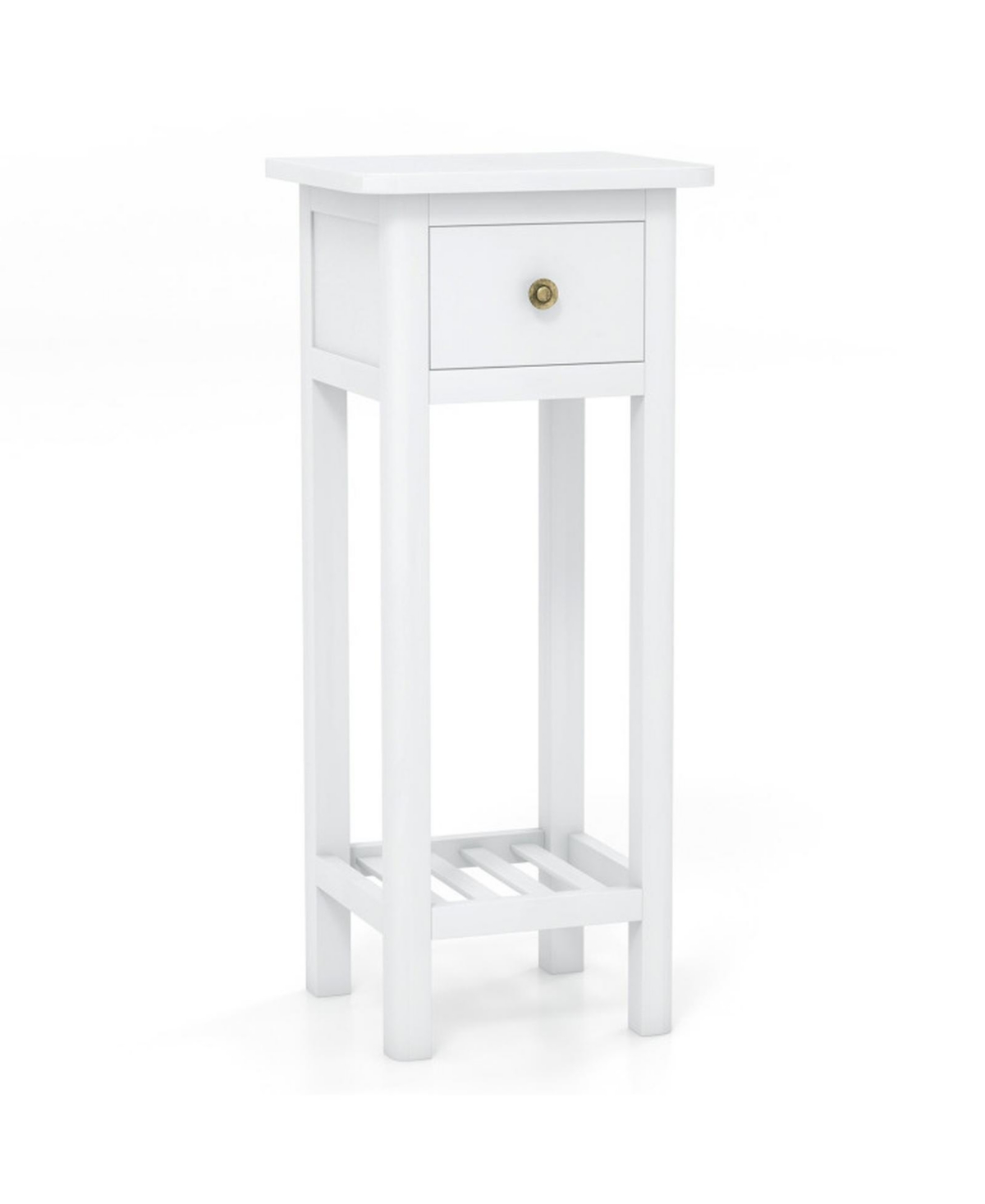 Click here for Gouun Two-Tier Acacia Wood Slim Nightstand with Dr... prices