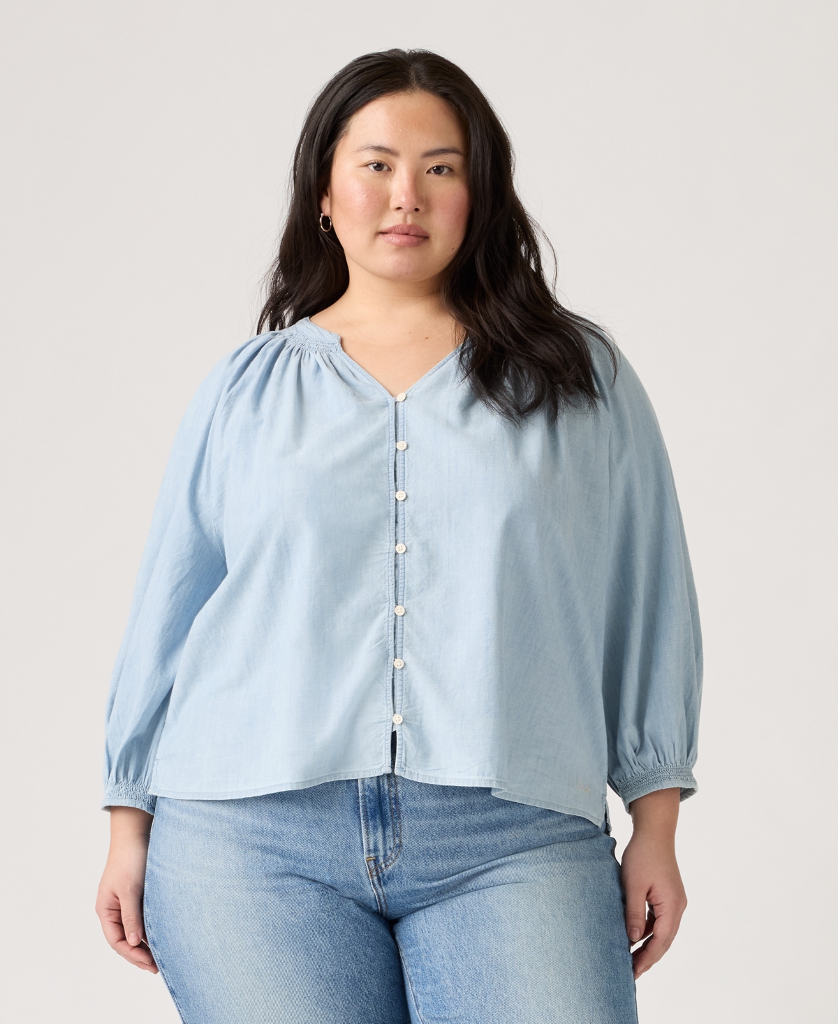 Click here for Levis Plus Size Relaxed-Fit Button-Front Top - Sof... prices