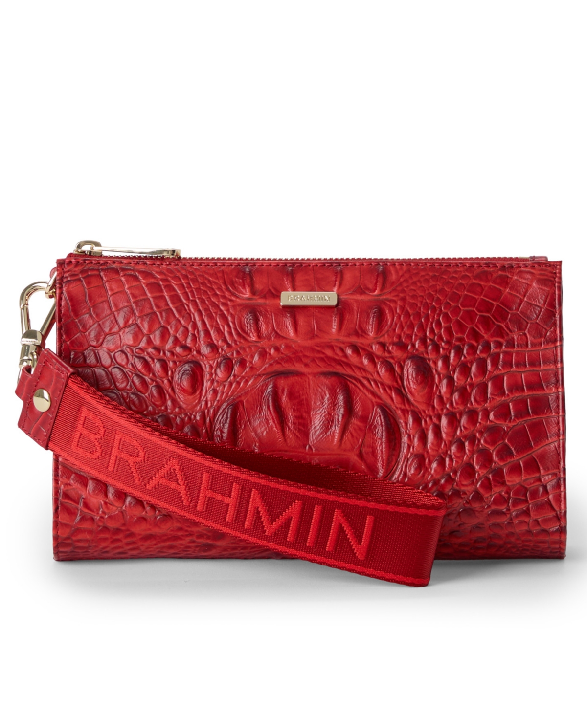 Click here for Brahmin Adia Croc-Embossed Zippered Wristlet - Sal... prices