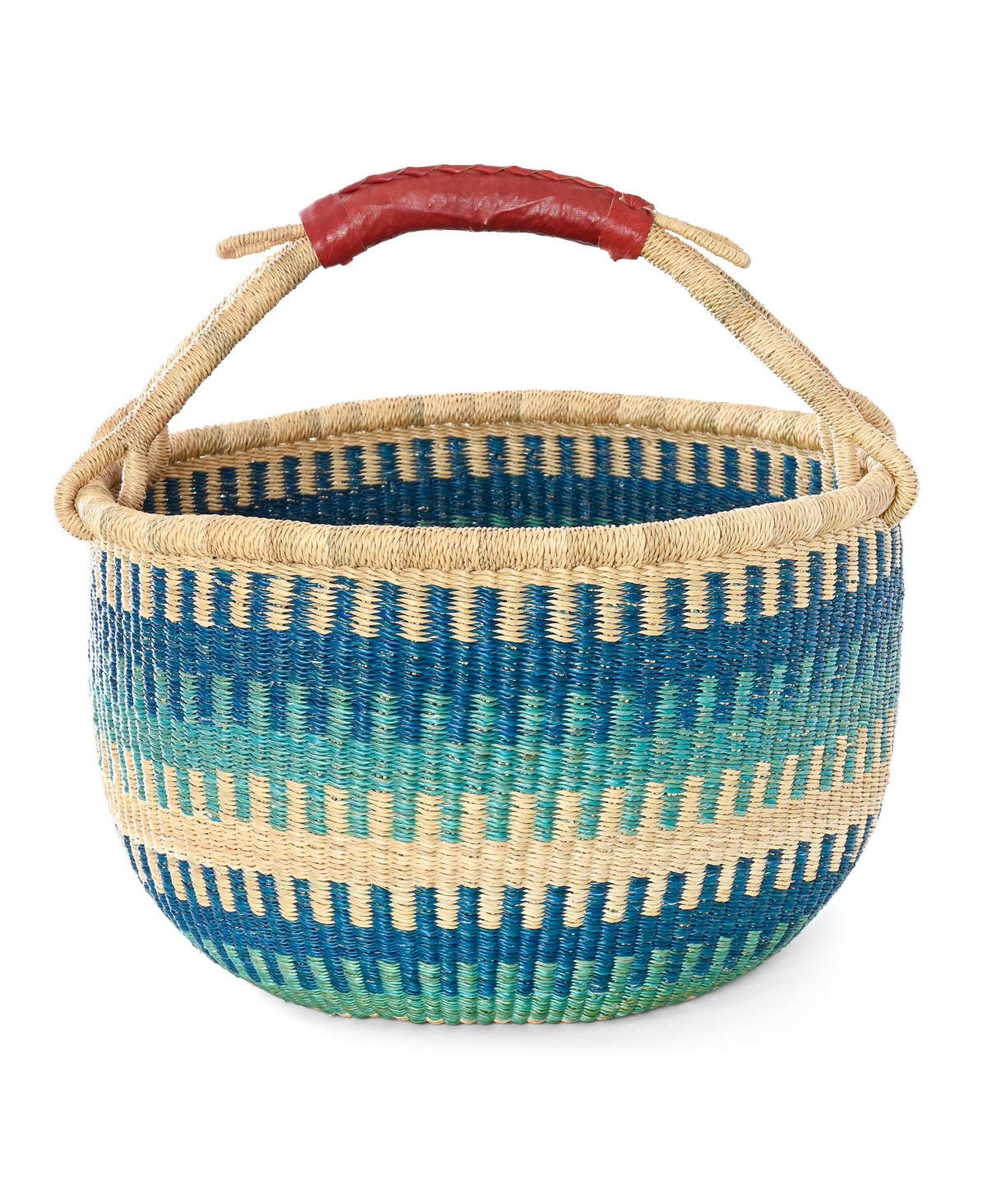 Click here for African Modern  Patterned Bolga Basket - Bluebell prices