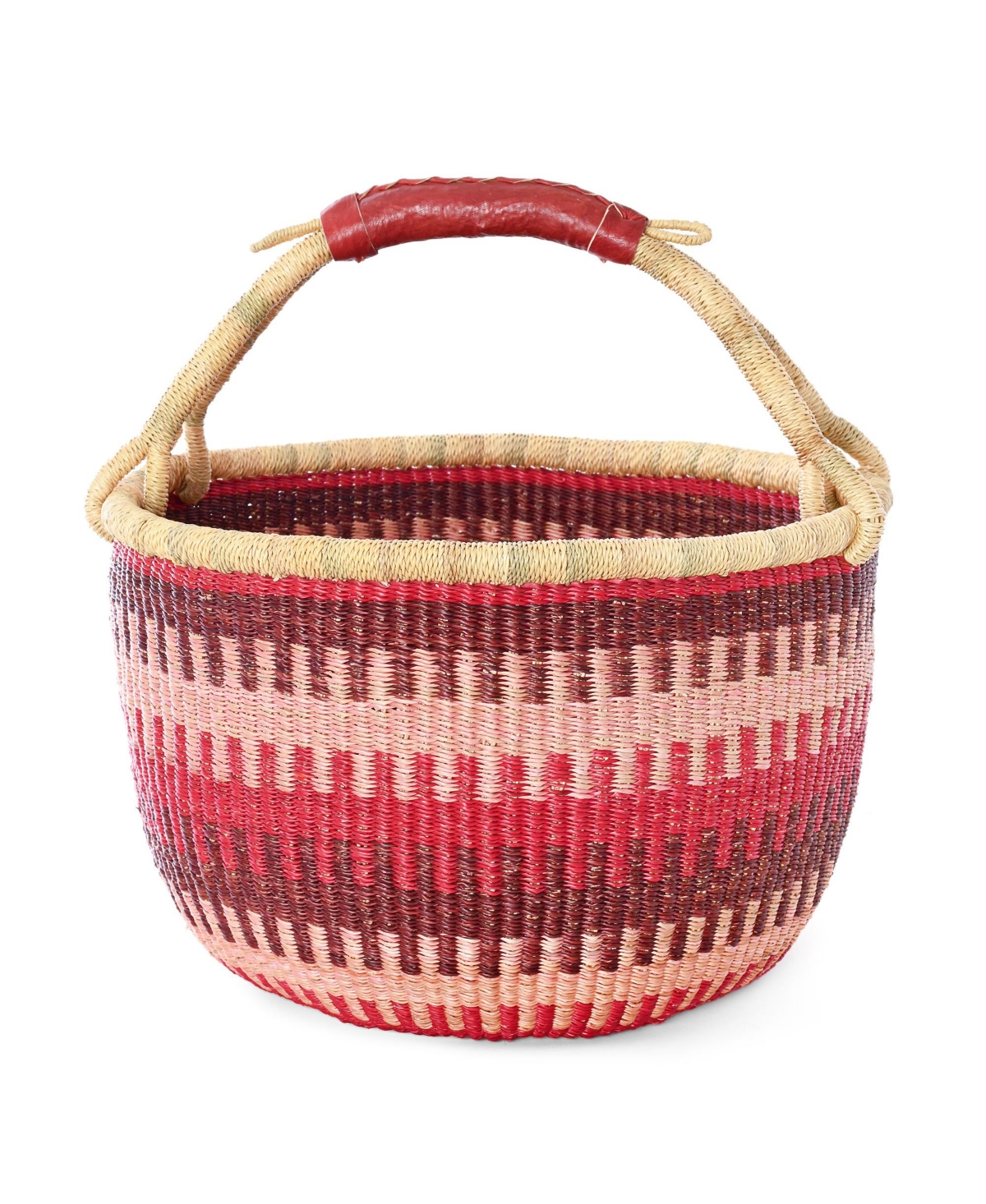 Click here for African Modern  Patterned Bolga Basket - Primrose prices