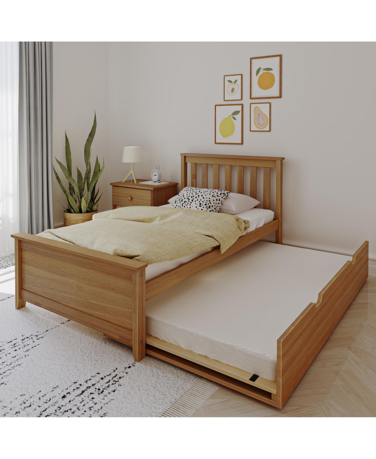 Click here for Max & Lily Bed Frame with Trundle  Classic Solid W... prices