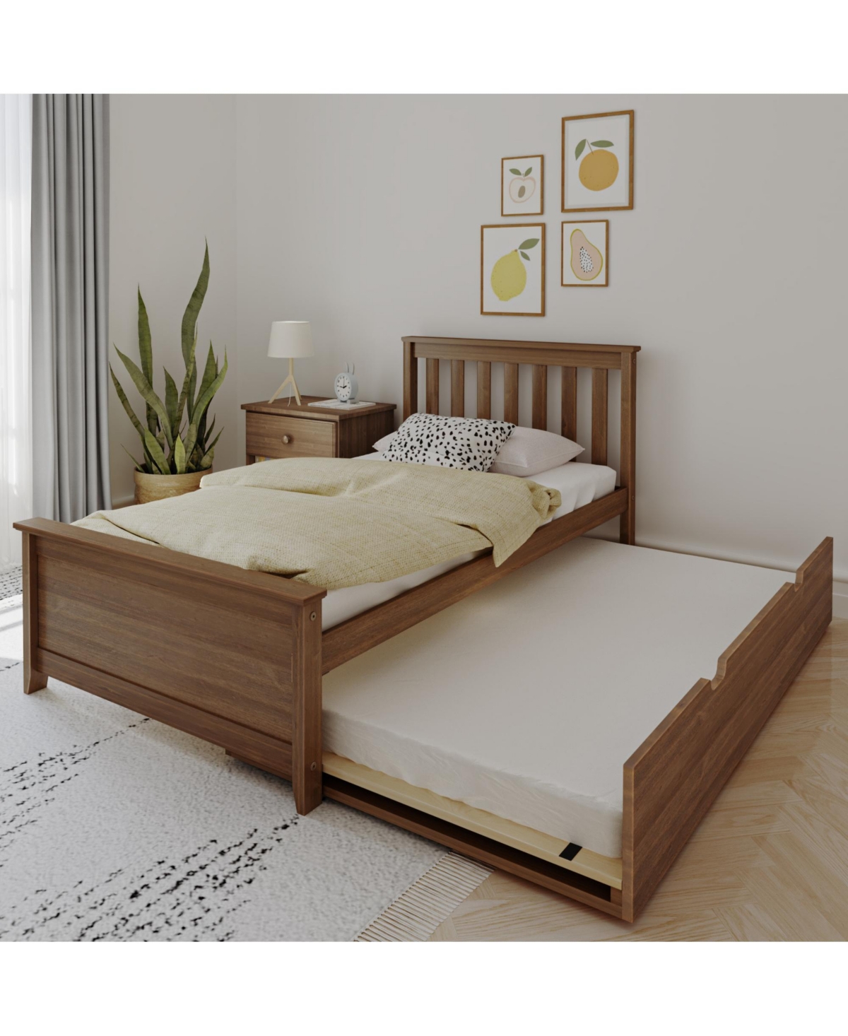 Click here for Max & Lily Bed Frame with Trundle  Classic Solid W... prices