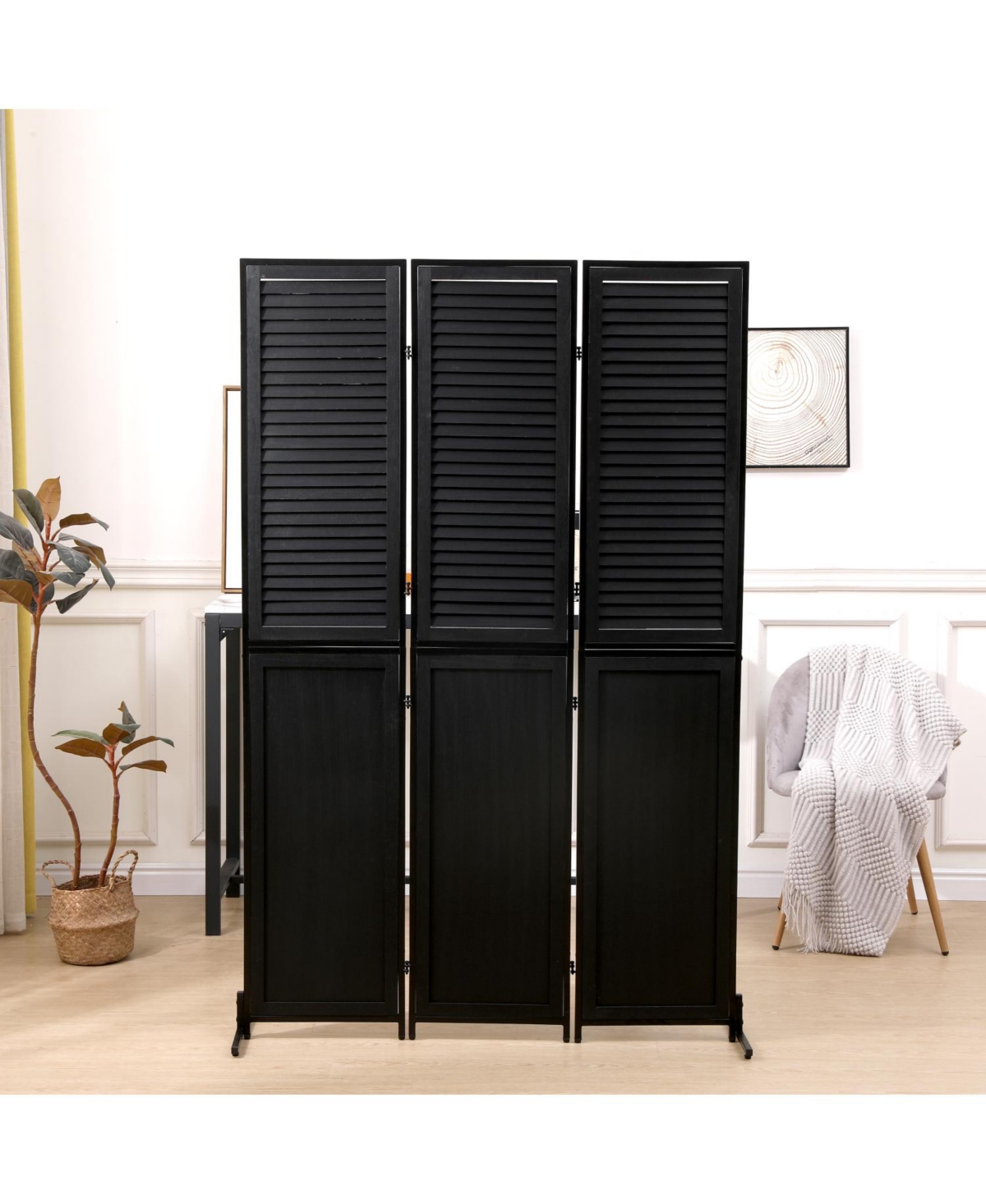 Click here for Rainsken 6Ft Tall Room Divider 3 Panel  Natural Wo... prices