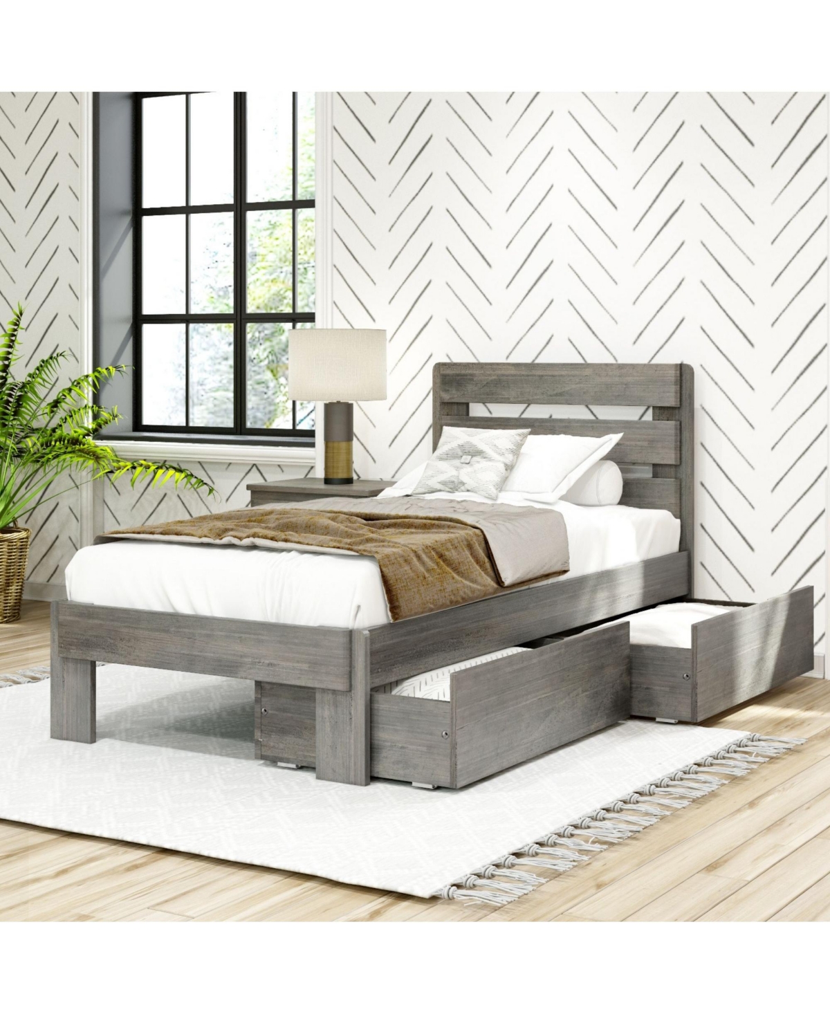 Click here for Max & Lily Solid Wood Farmhouse Twin Bed with Plan... prices