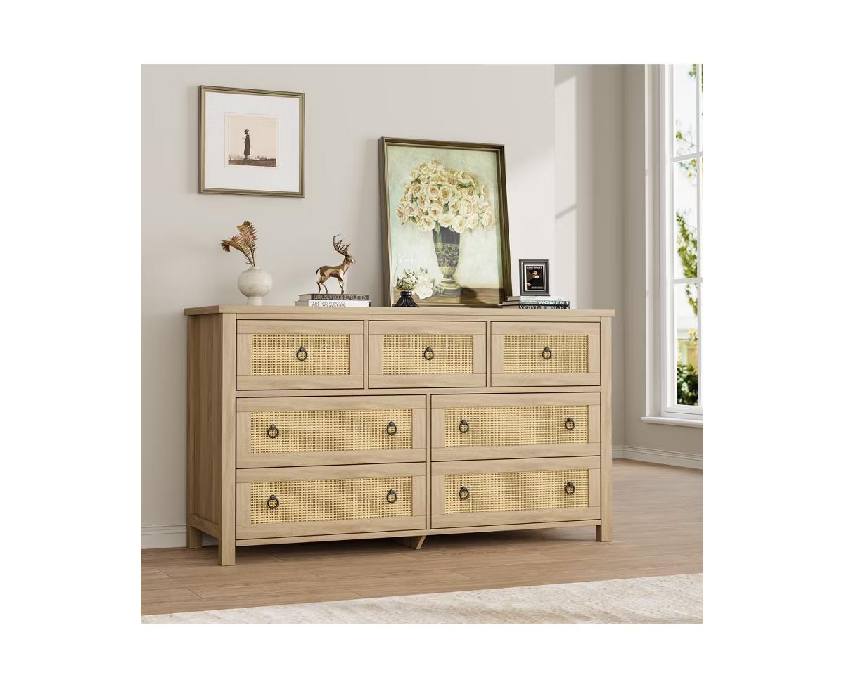 Click here for gaomon 7 Drawer Rattan Dresser for Bedroom  Tall F... prices