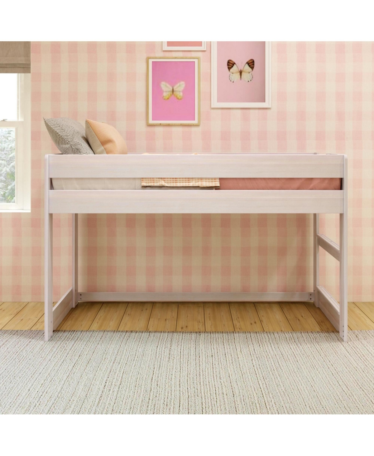 Click here for Max and Lily Farmhouse Twin Low Loft Bed  White Wa... prices