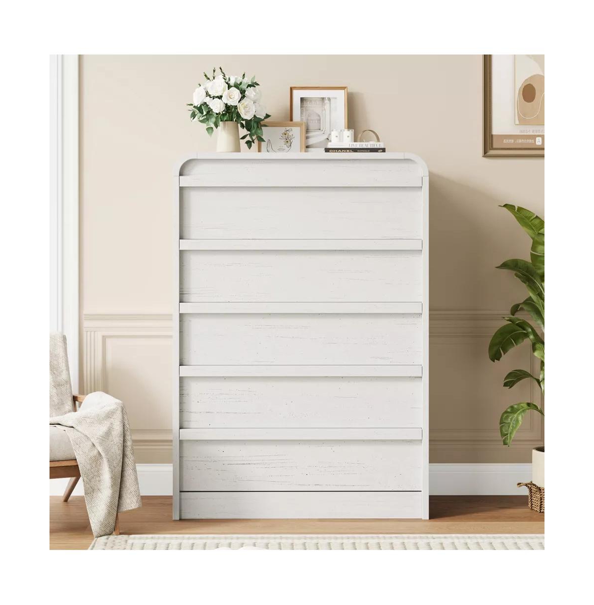 Click here for gaomon Arched 5 Drawer Wood Dresser with Curved Pr... prices