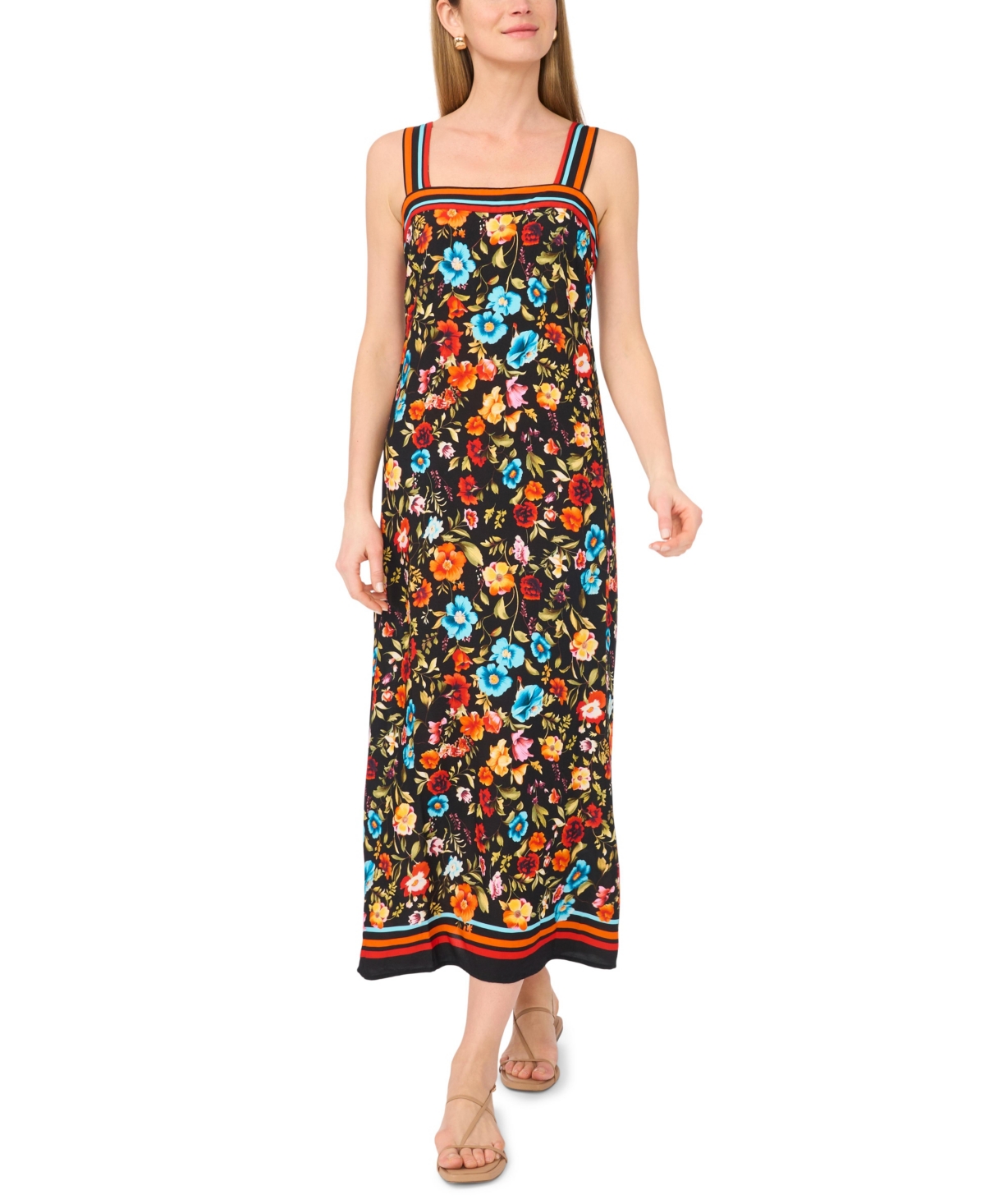 Click here for Vince Camuto Womens Square Neck Printed Dress - Ri... prices