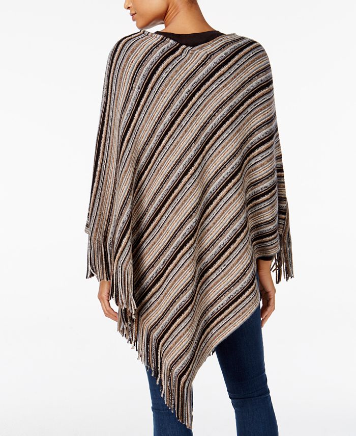 Cejon Marled Metallic Multi Stripe Poncho - Macy's