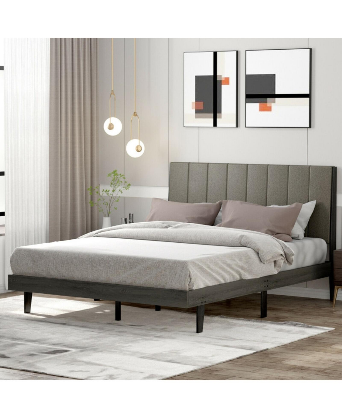 Click here for Gouun Queen Size Tufted Upholstered Bed Frame with... prices