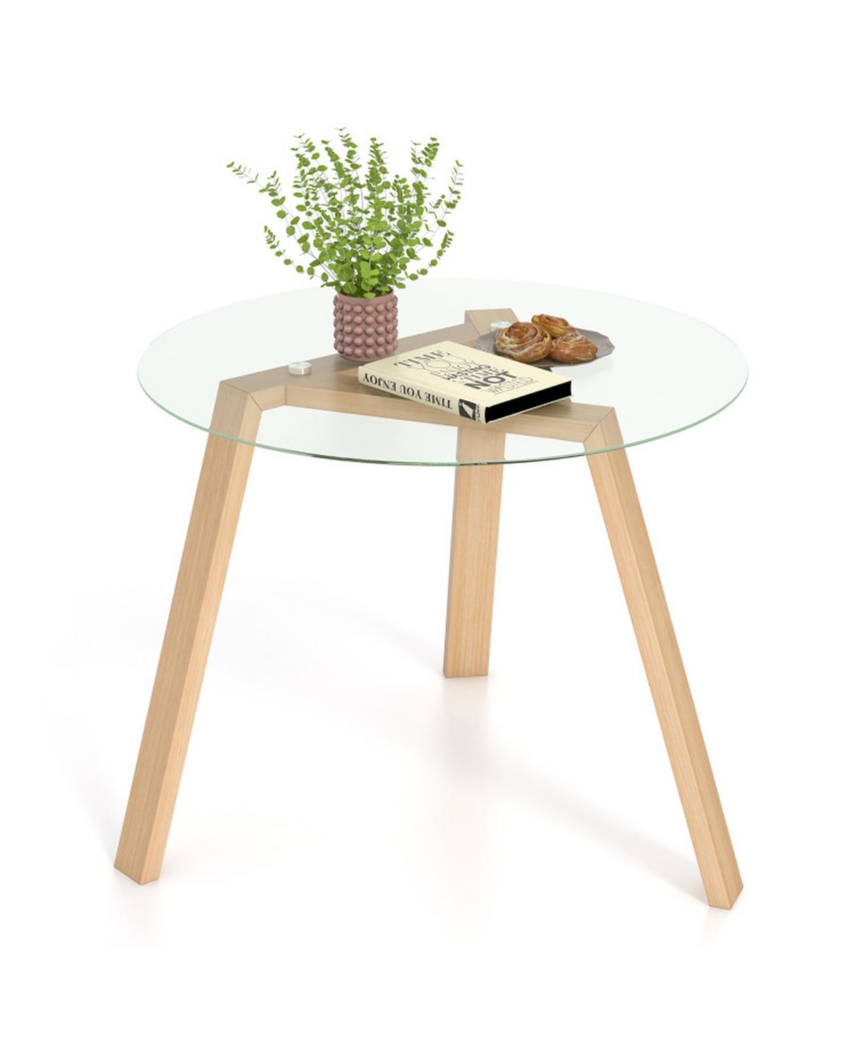 Click here for Gouun 36 in Round Glass Dining Table for 4 with Ru... prices