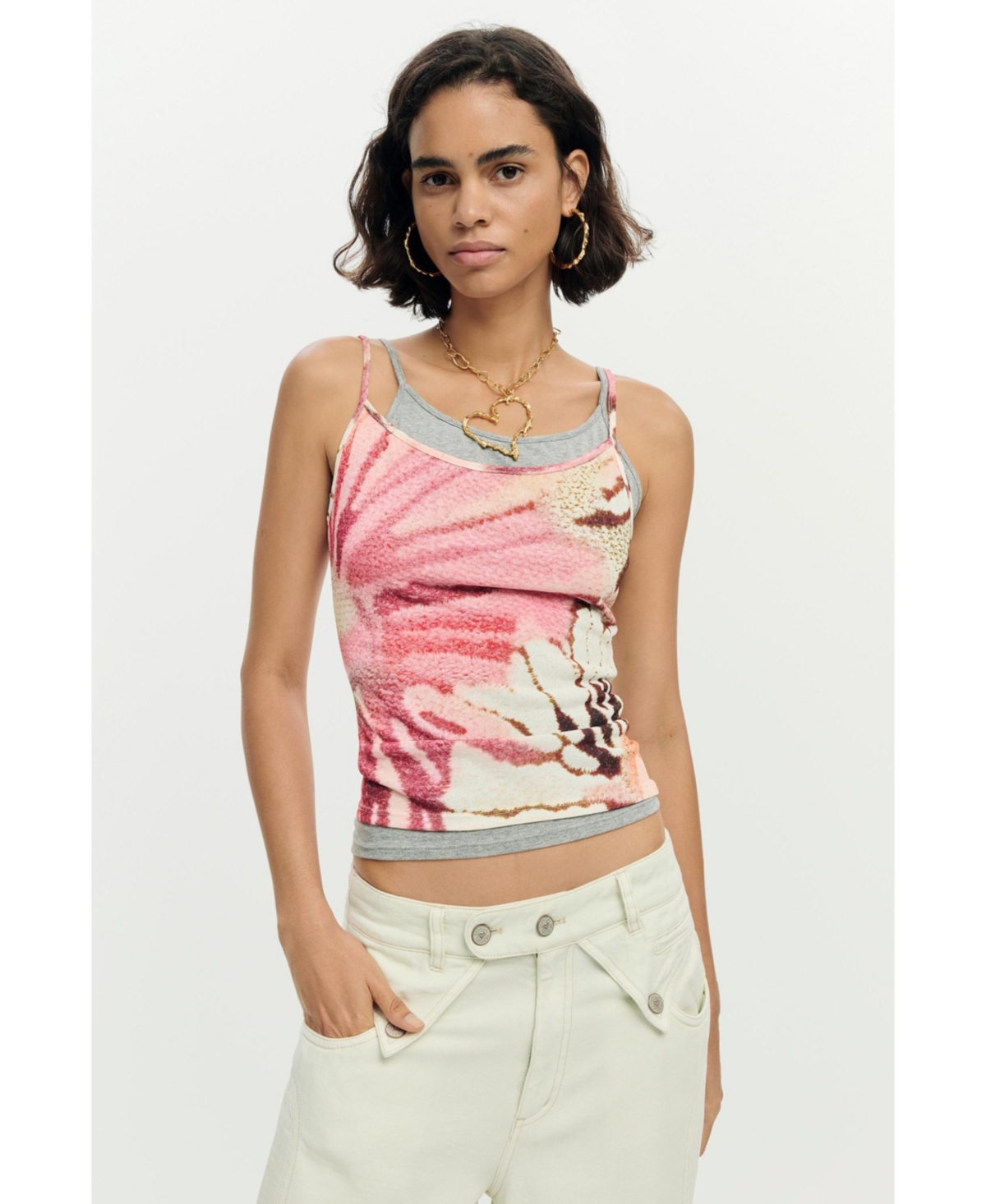 Click here for Desigual Womens 2-in-1 Strappy Top - Multi prices