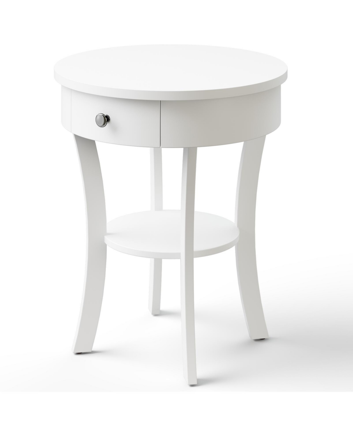 Click here for Sugift 2-Tier Wood Round End Table with Open Drawe... prices
