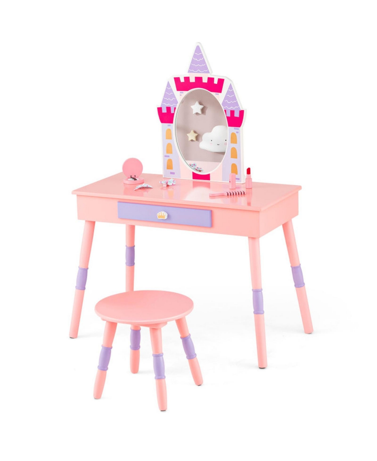 Click here for Gouun Wood Kids Princess Vanity Set with Mirror an... prices