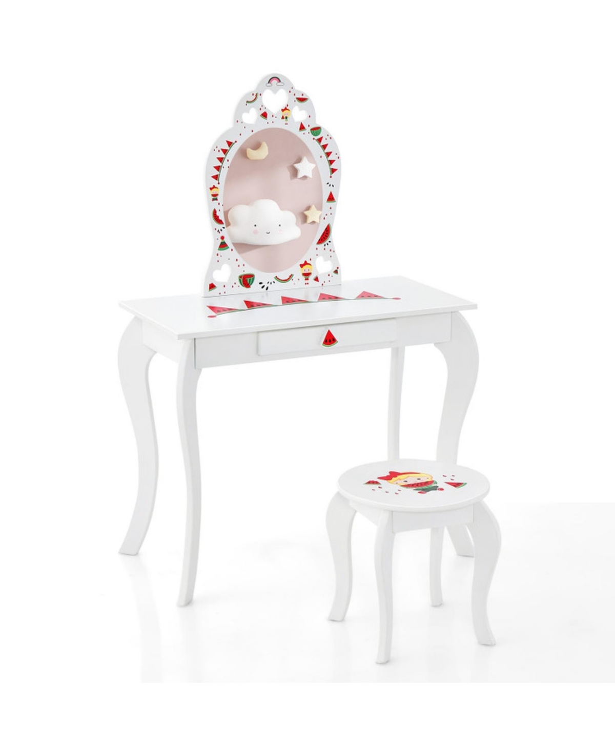 Click here for Gouun Wood Children Makeup Vanity Table with Remov... prices