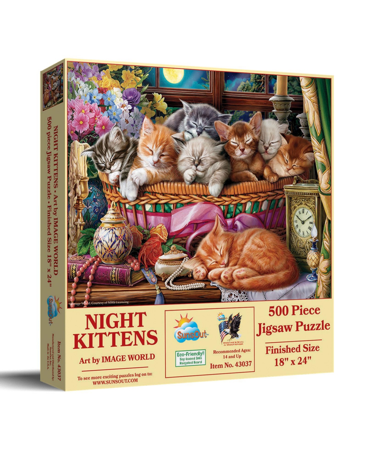 Click here for SunsOut Night Kittens 500 piece Jigsaw Puzzle for... prices
