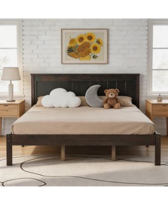 Click here for Sailvan Full Wood Platform Bed Frame With Headboar... prices