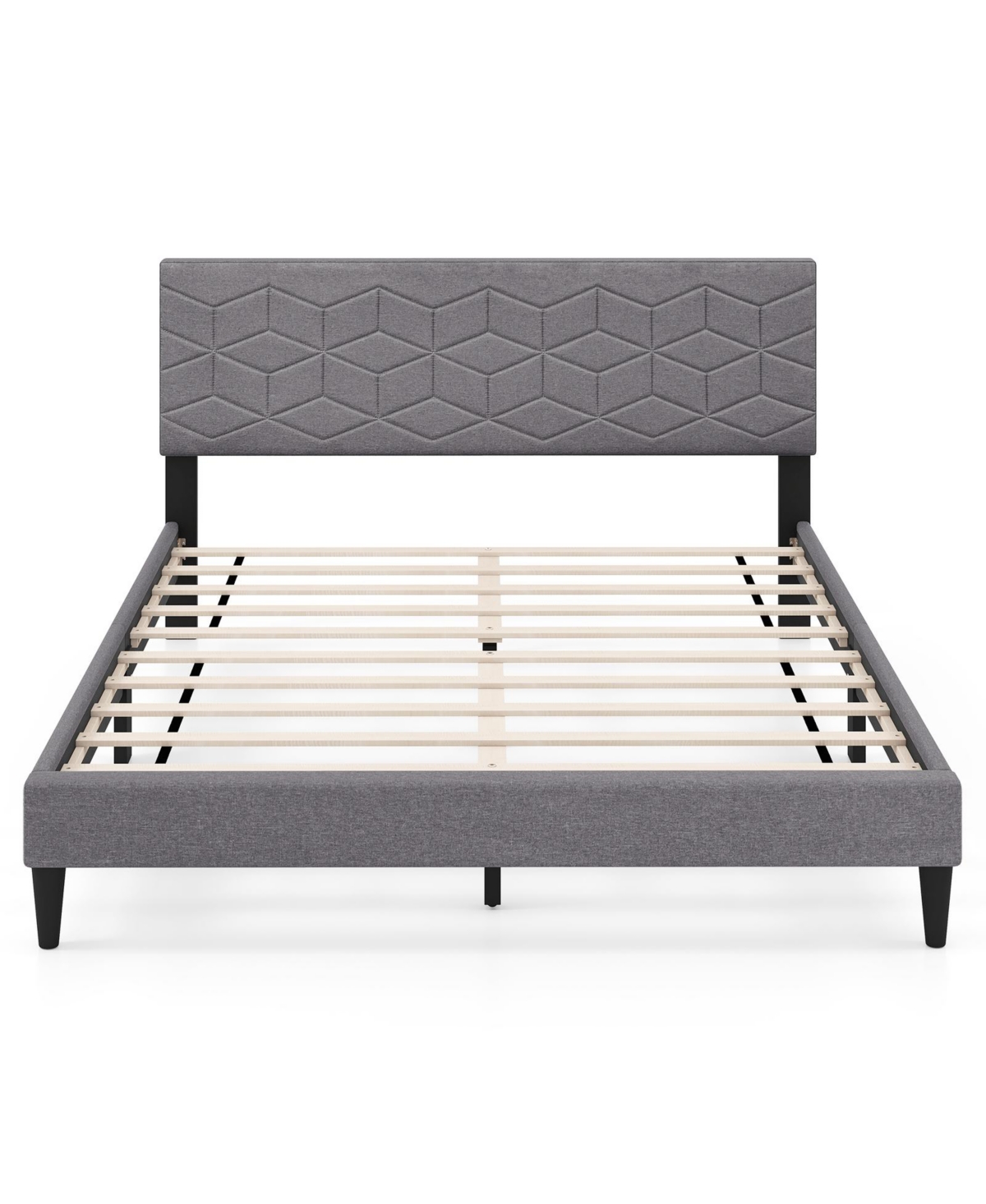 Click here for Slickblue Linen Fabric Upholstered Platform Bed Fr... prices