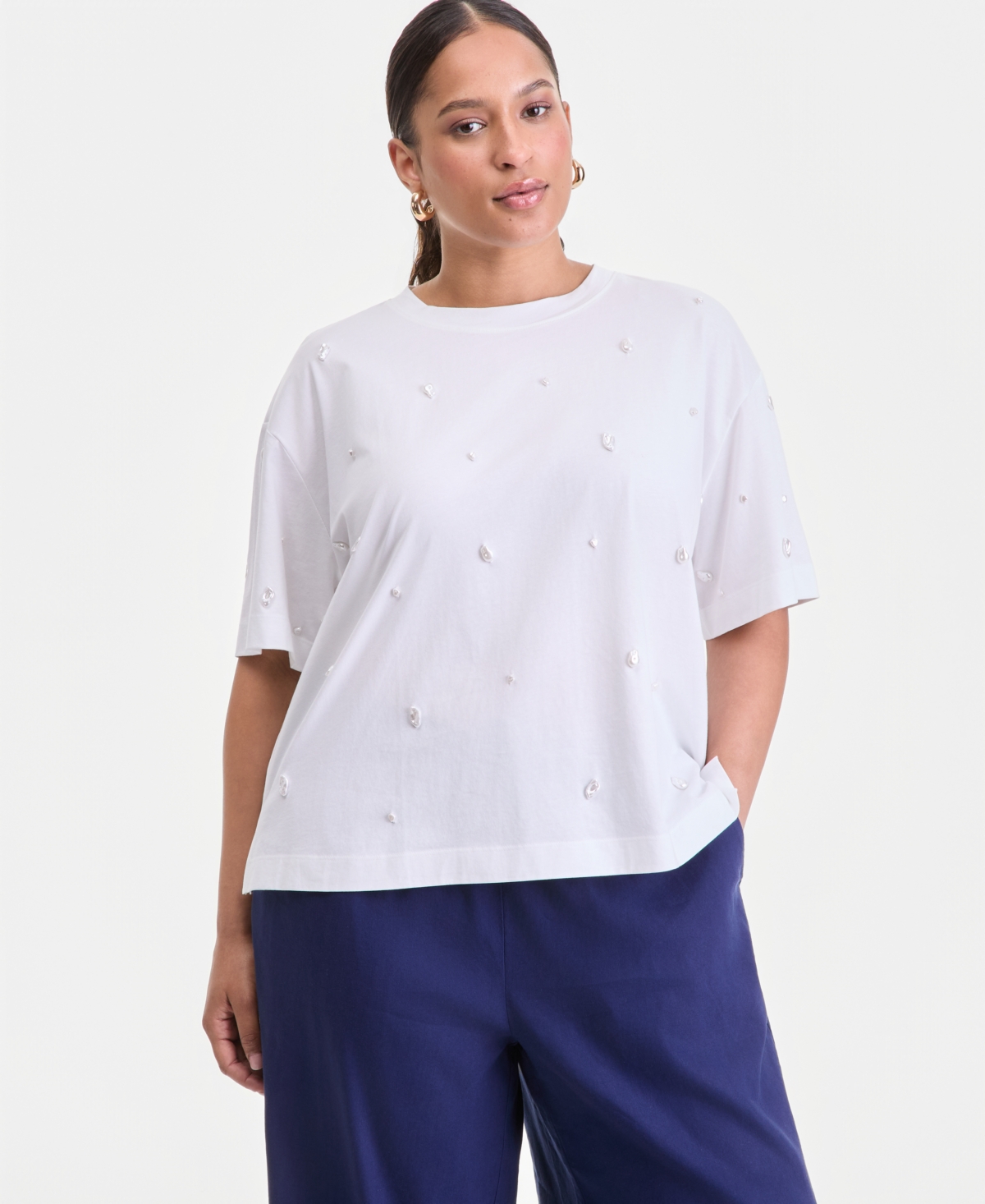 Click here for I.n.c. International Concepts Plus Size Jeweled T-... prices