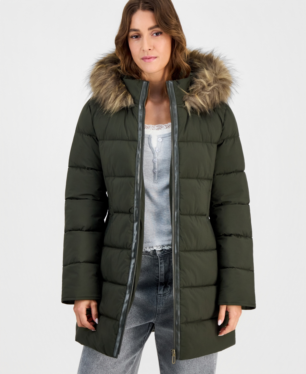 Click here for Maralyn & Me Juniors Hooded Faux-Fur-Trim Puffer C... prices